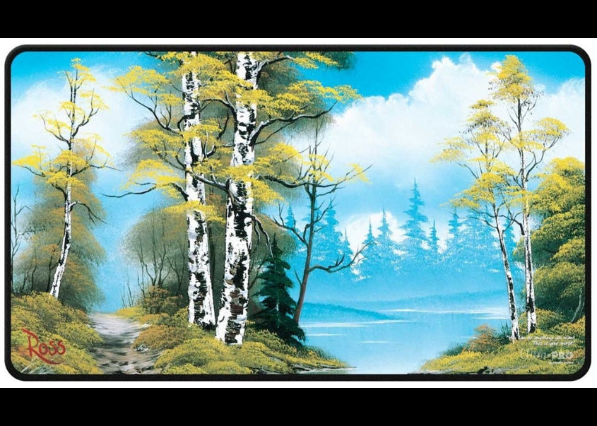 Bob Ross: Lakeside Path Black Stitched Playmat – Bona Fide Comics